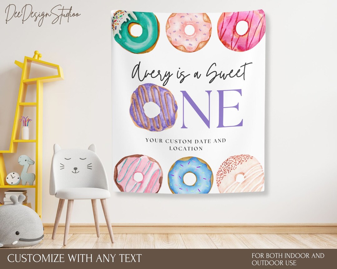 Custom Donut Birthday Banner Sign, Donut Lover First Birthday ...