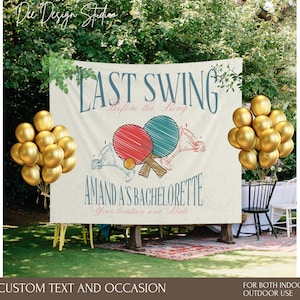 Pickleball Bachelorette Party Backdrop, Personalized Table Tennis Theme ...