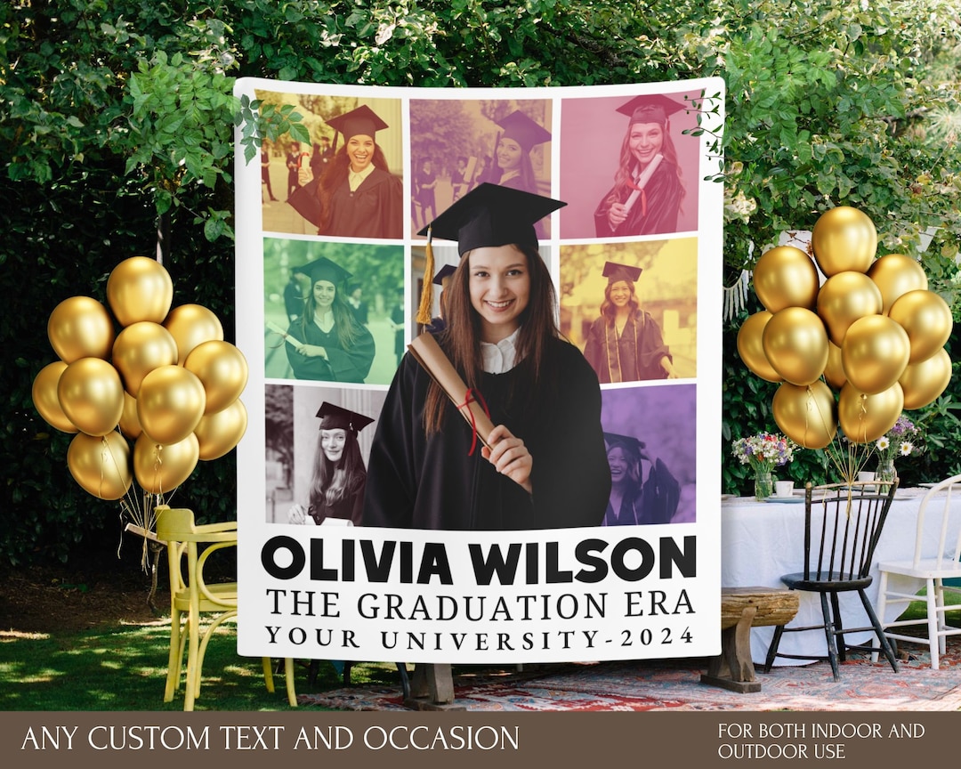Personalized Graduation Backdrop Banner, School Graduation Party Sign ...