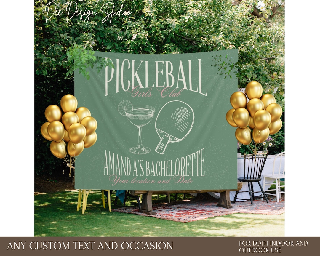 Pickleball Bachelorette Party Backdrop, Personalized Table Tennis Theme ...