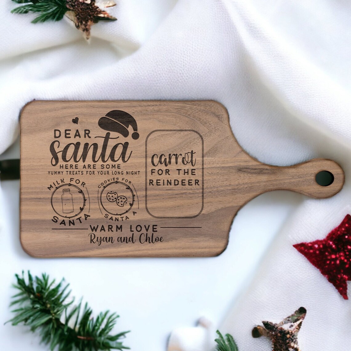 PERSONALIZED Wooden Secret Santa Snack Plate, Milk Carrot Cookie ...