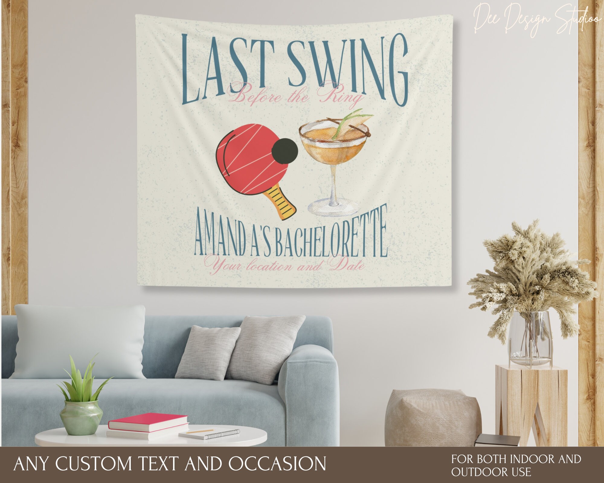 Pickleball Bachelorette Party Backdrop, Personalized Table Tennis Theme ...