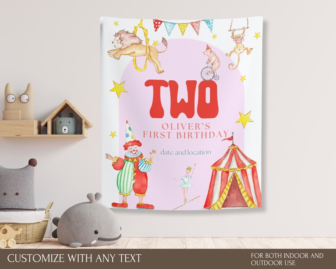CUSTOM Carnival Circus Birthday Banner, Circus Theme 2nd Birthday ...