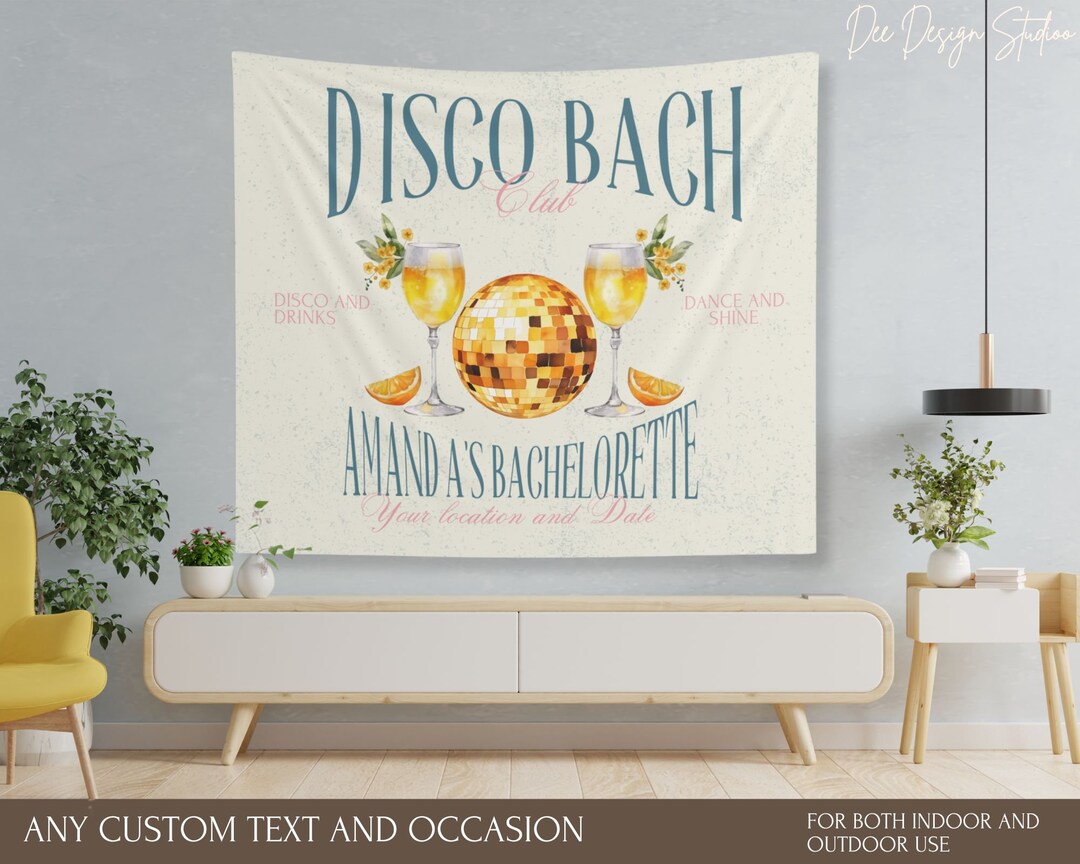 Personalized Luxury Bach Party Wall Photobooth, Last Disco Name Bridal ...