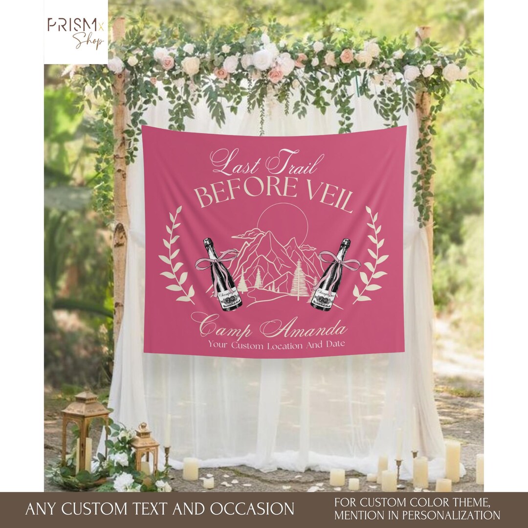 Custom Camp Bachelorette Party Photo Banner, Camping Cabin Bachelor ...