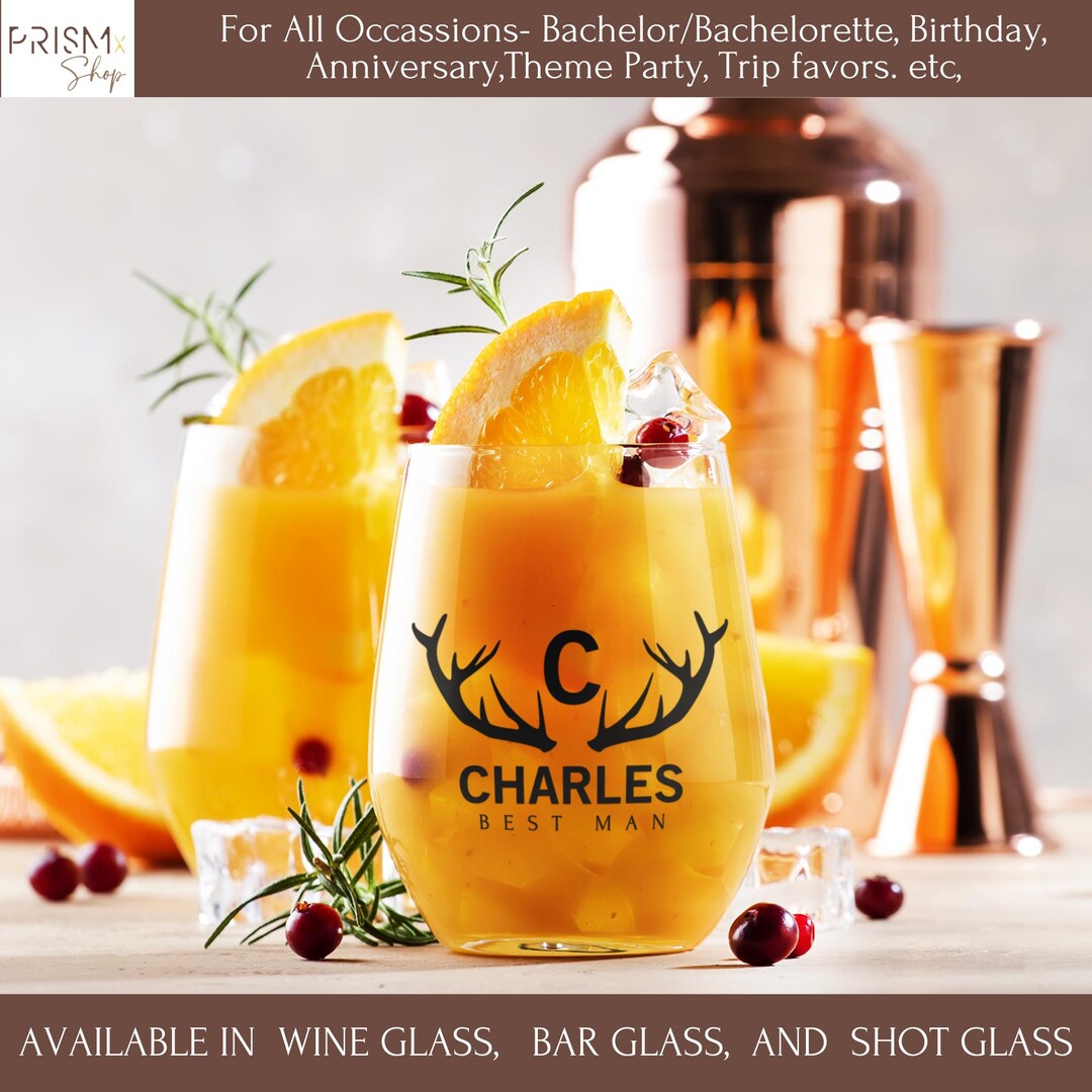 Hunting Stag Party Glass, Antelope Hunt Bachelor Party Favor, Deer ...