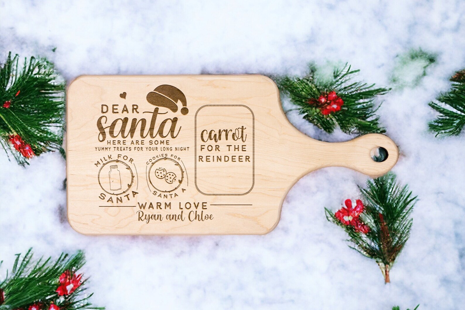PERSONALIZED Wooden Secret Santa Snack Plate, Milk Carrot Cookie ...