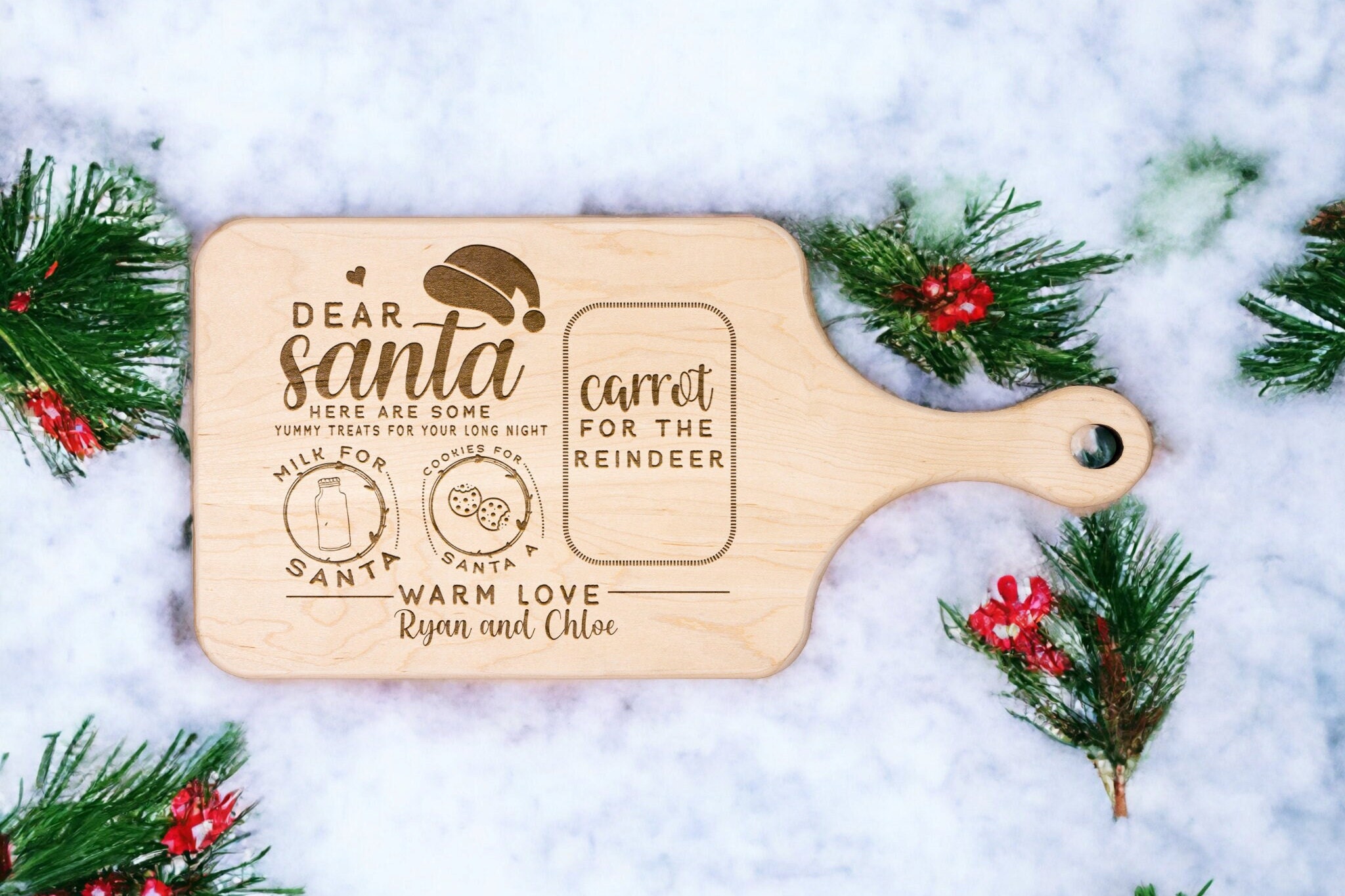 PERSONALIZED Wooden Secret Santa Snack Plate, Milk Carrot Cookie ...