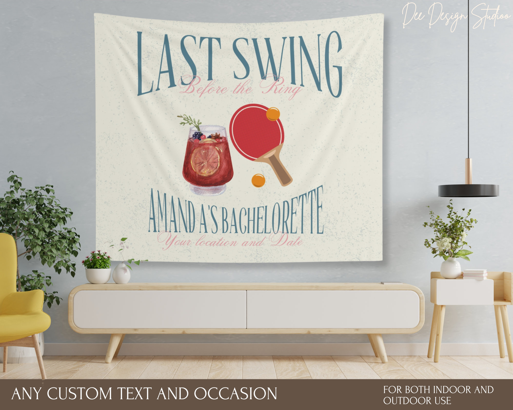 Pickleball Bachelorette Party Backdrop, Personalized Table Tennis Theme ...