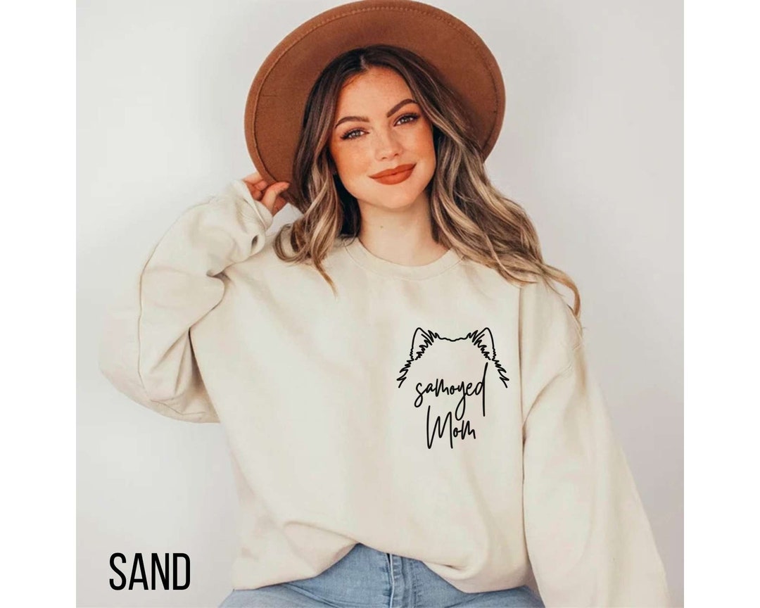 Samoyed Dog Mom Crewneck Sweatshirt Hoodie, Samoyed Mama Dog Ear Shirt ...