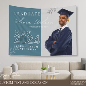 Personalized Graduation Backdrop Banner, School Graduation Party Sign ...