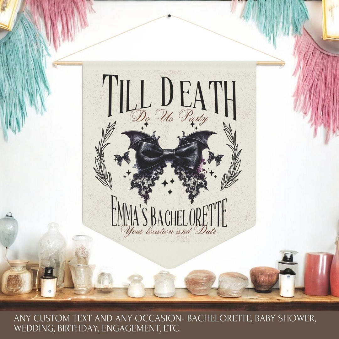 Personalized Spooky Bachelorette Party Pennants, RIP Single Life Photo ...