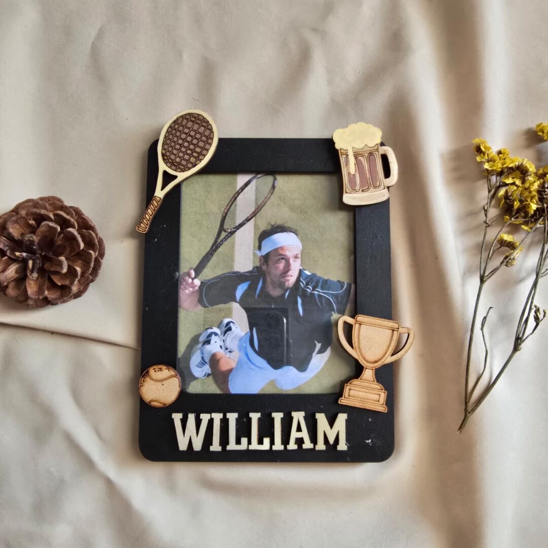 Wooden Tennis Hand-painted Frame, Perfect Match Wedding Keepsake, Just ...