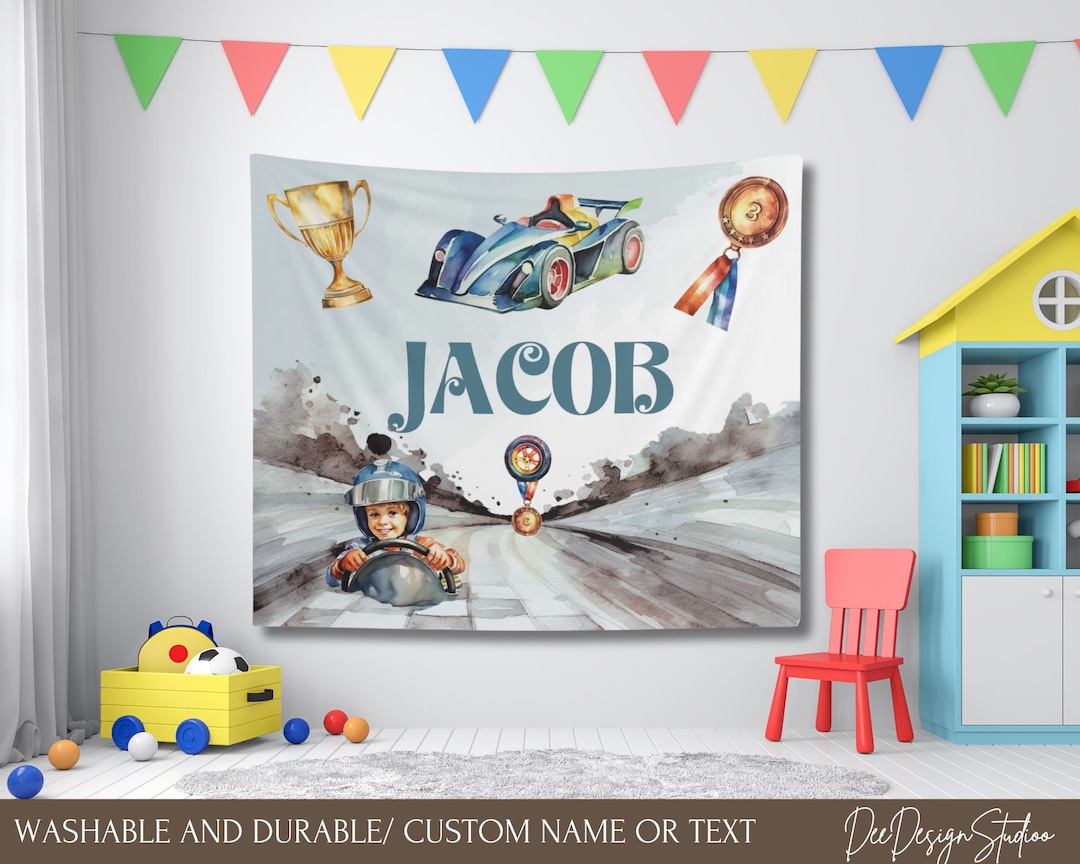 Custom Racing Car Name Sign Personalized, Baby Boys Kid Room Decor, Car ...