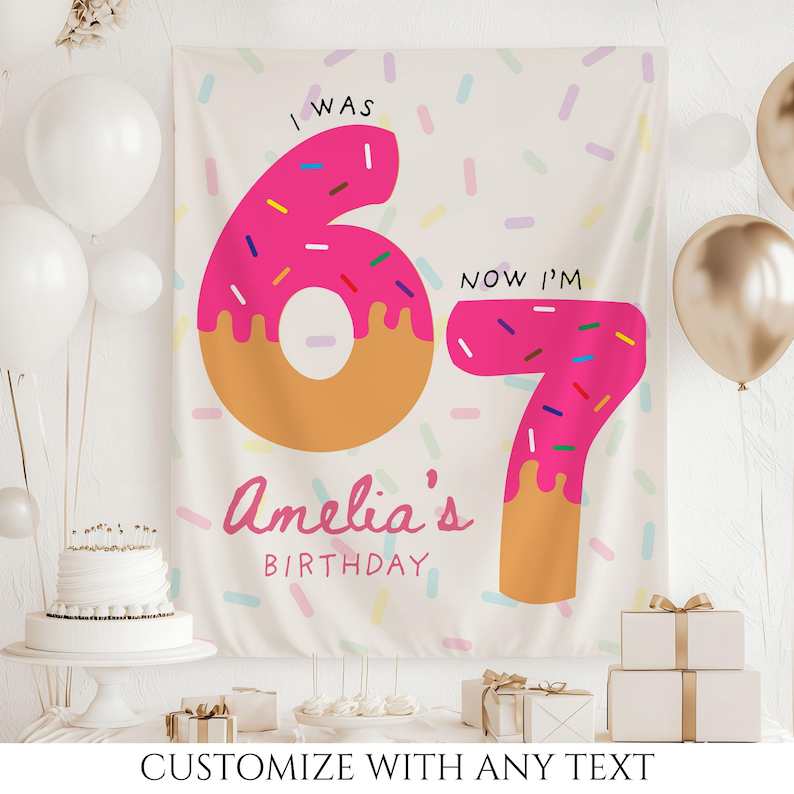 Ice Cream Drip 6 7 Girl Birthday Banners, Six Seven Teen Birthday Sign ...