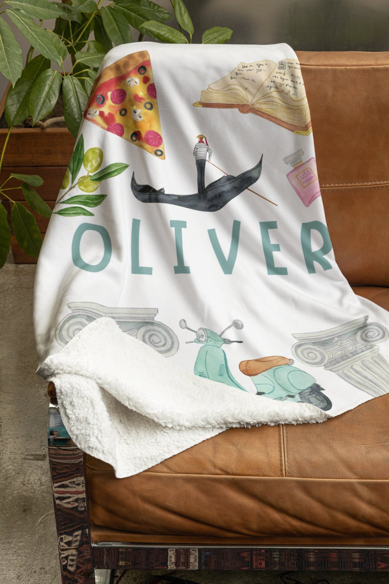 Customized Italian Baby Blanket for Boy, Italy Baby Sherpa Blanket ...