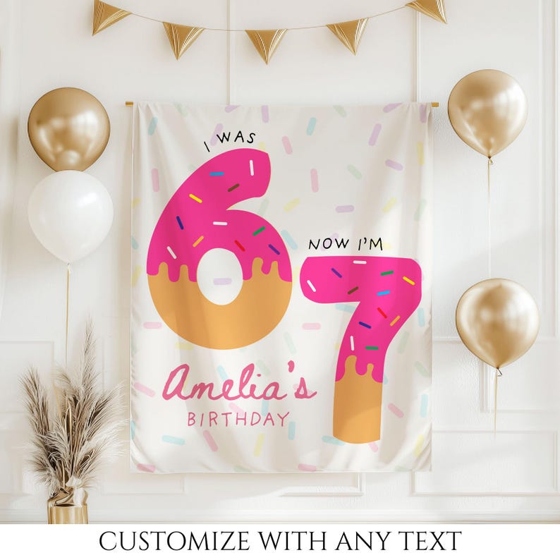 Ice Cream Drip 6 7 Girl Birthday Banners, Six Seven Teen Birthday Sign ...