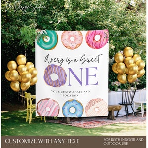 Sweet Donut Birthday Party Banner Decor, Custom Donut Party Supplies ...