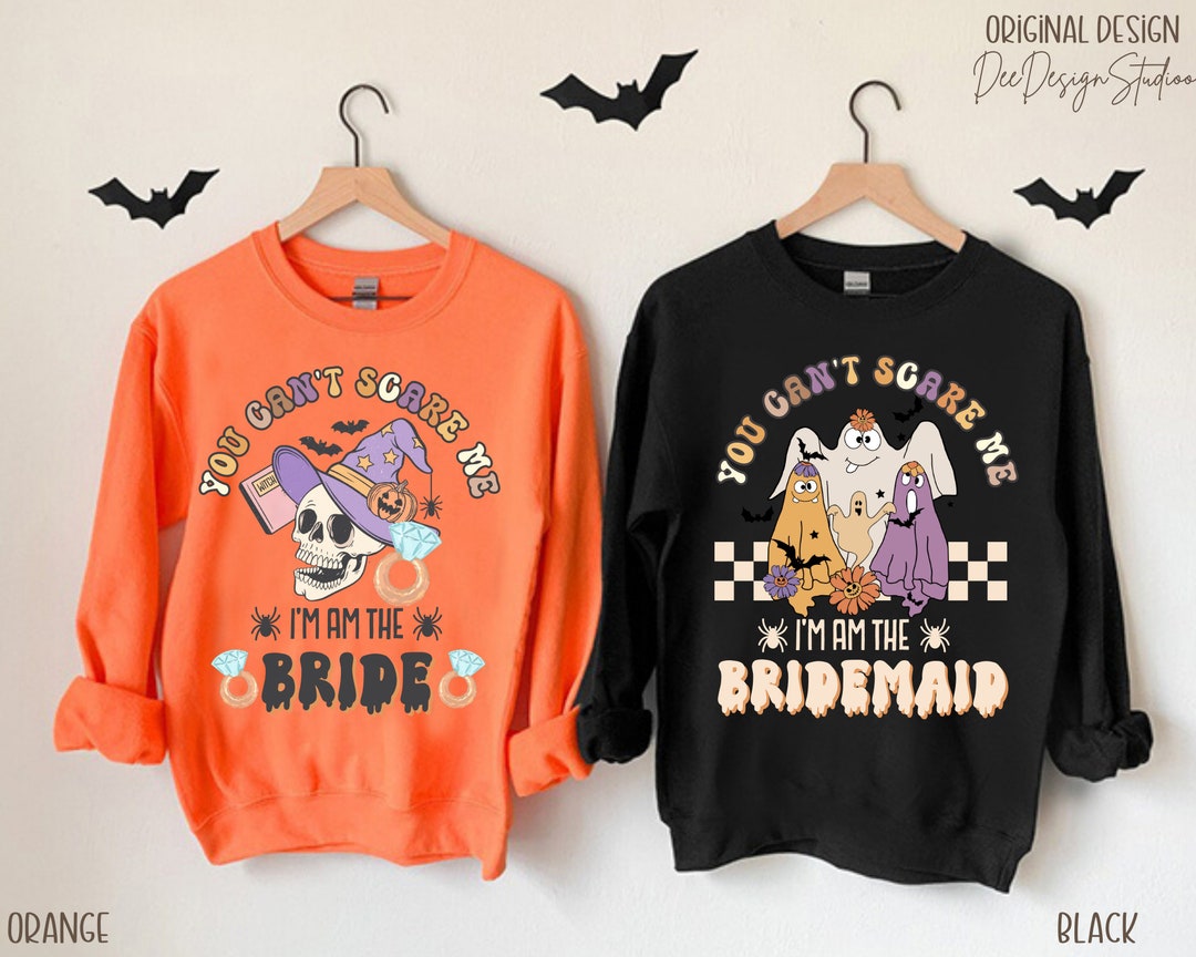 Personalized Bachelorette Halloween Sweatshirt, Scary Bridal Shower ...