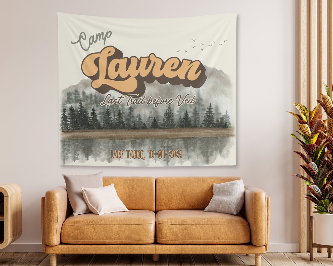 Personalized Camp Birthday Banner Party Flag, Custom Camp Bachelorette ...