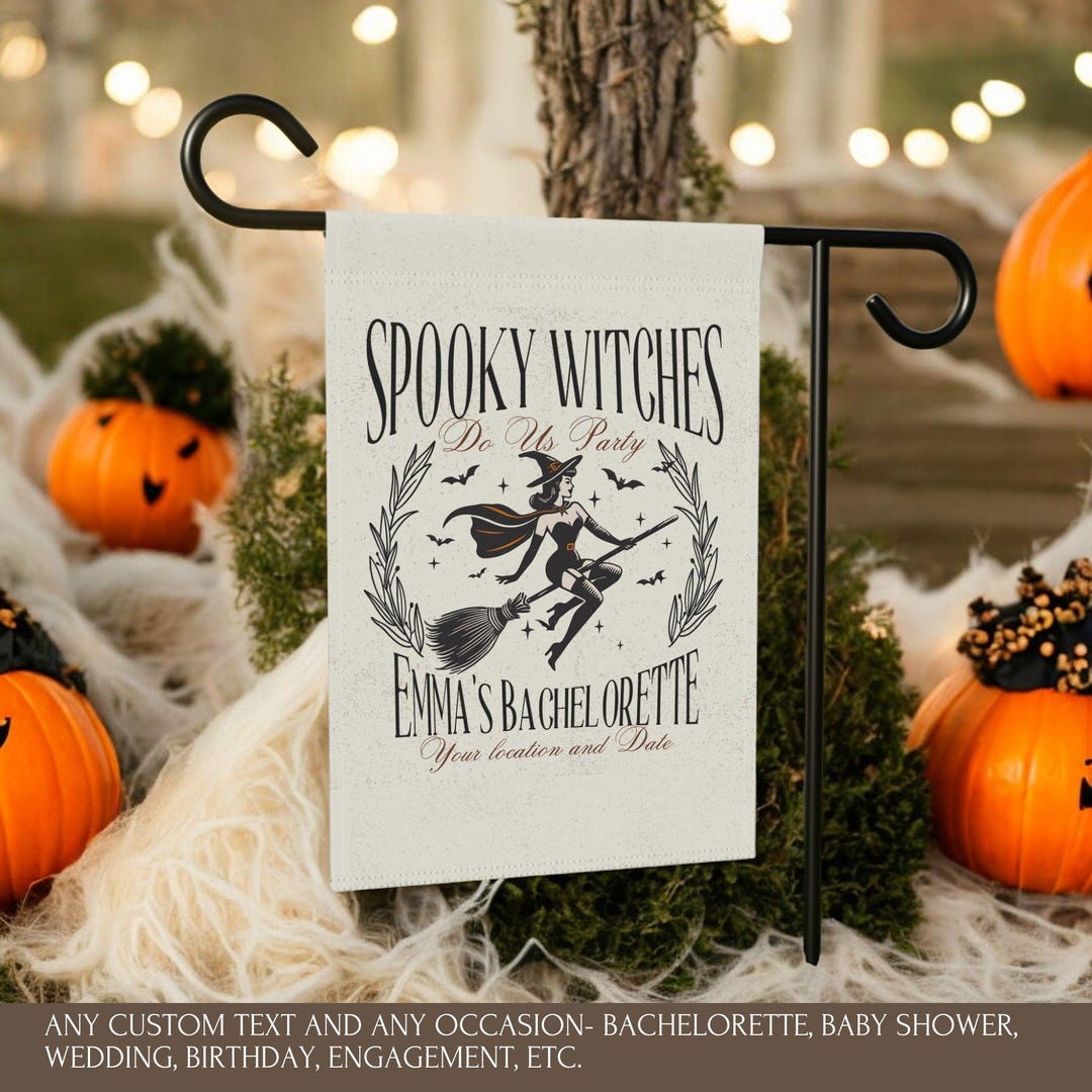 Personalized Witch Bride Hen Party Backdrop, Halloween Birthday Party ...