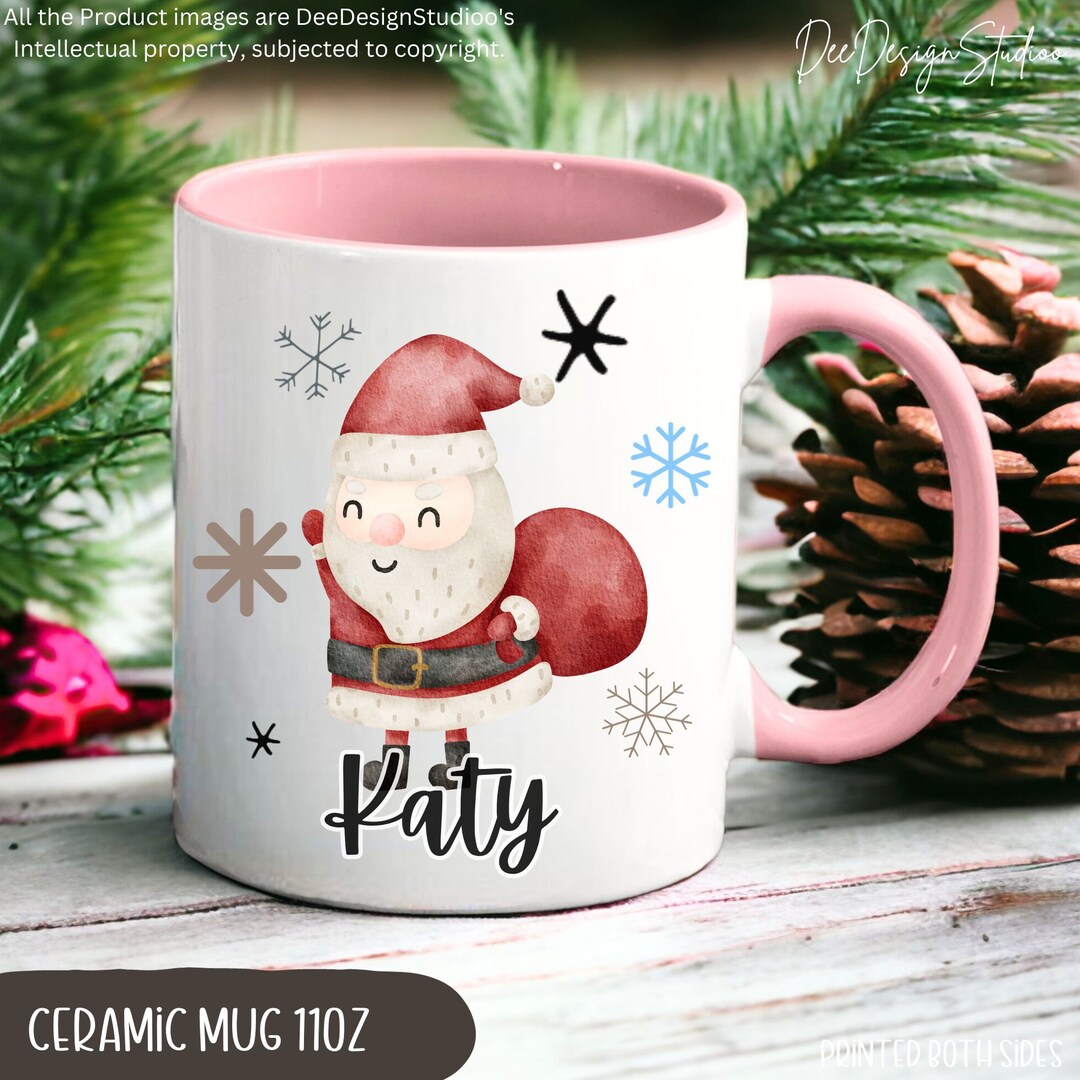 Secret Santa Hot Chocolate Mug for Kids Personalized, Children's ...