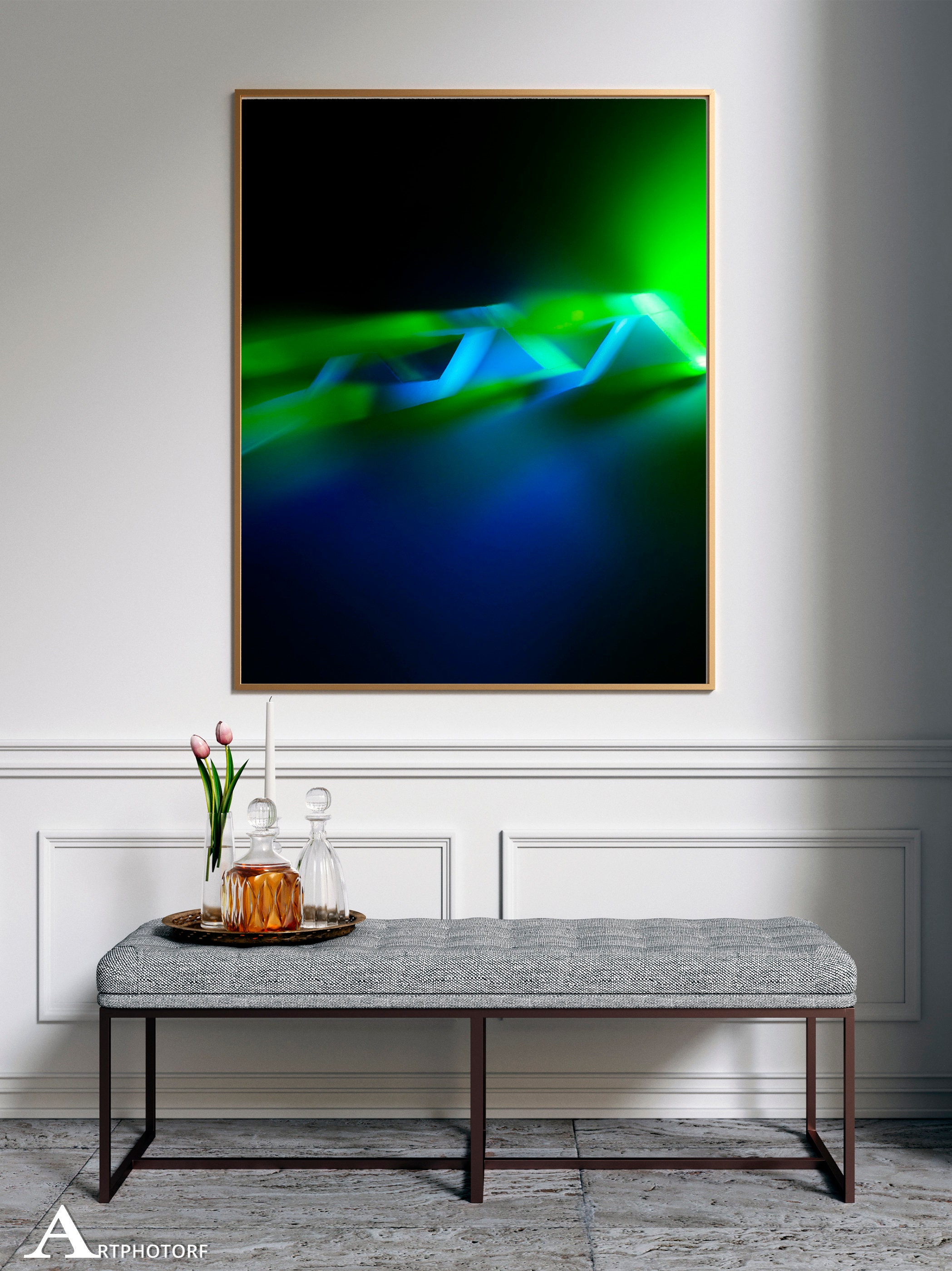 Creative Photography in Blue and Green Colors, Abstract Wall Art ...