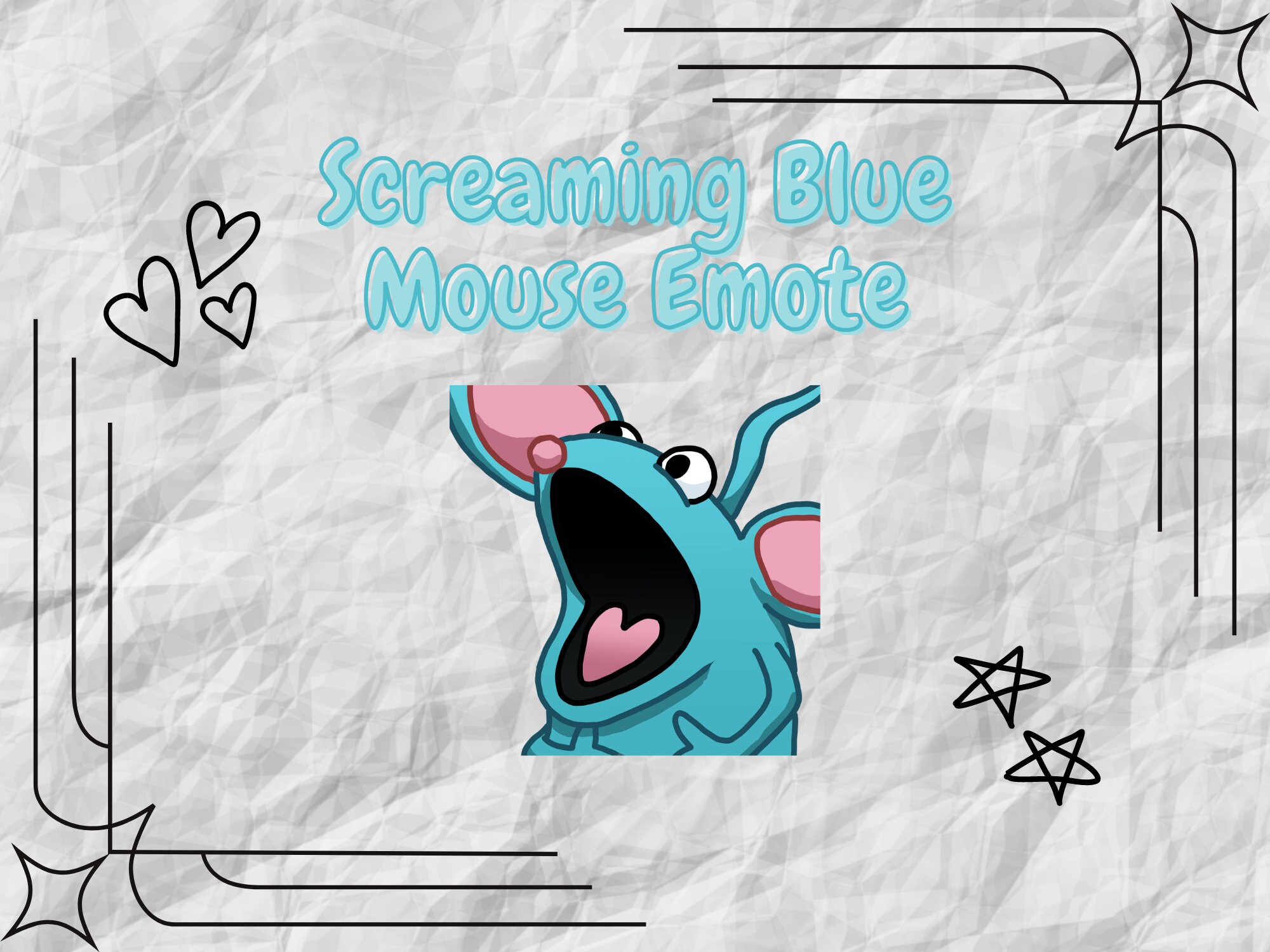 Screaming Blue Mouse | Twitch Emote - Etsy