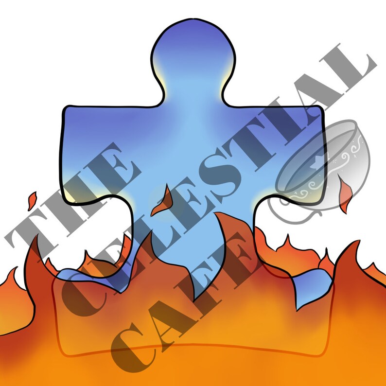 Burning Puzzle Piece | Twitch Emote - Etsy