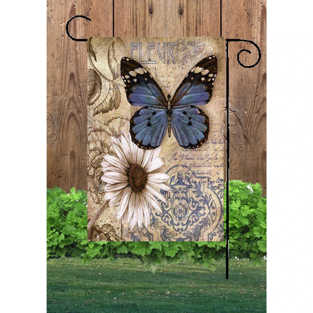 Flags Galore Butterfly Royal Blue White Daisy Garden Flag - Etsy