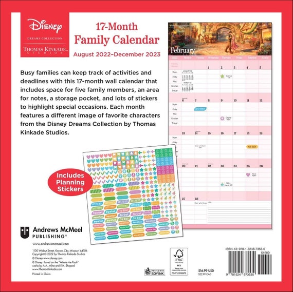 Thomas Kinkade Disney Dreams Collection 2022 Wall Calendar