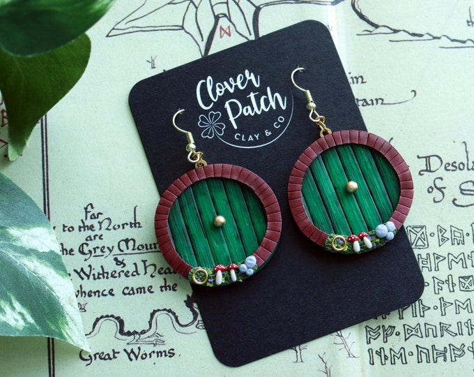 Hobbit Door Earrings Fairy Doors Fantasy Earrings Polymer Clay the Lord ...