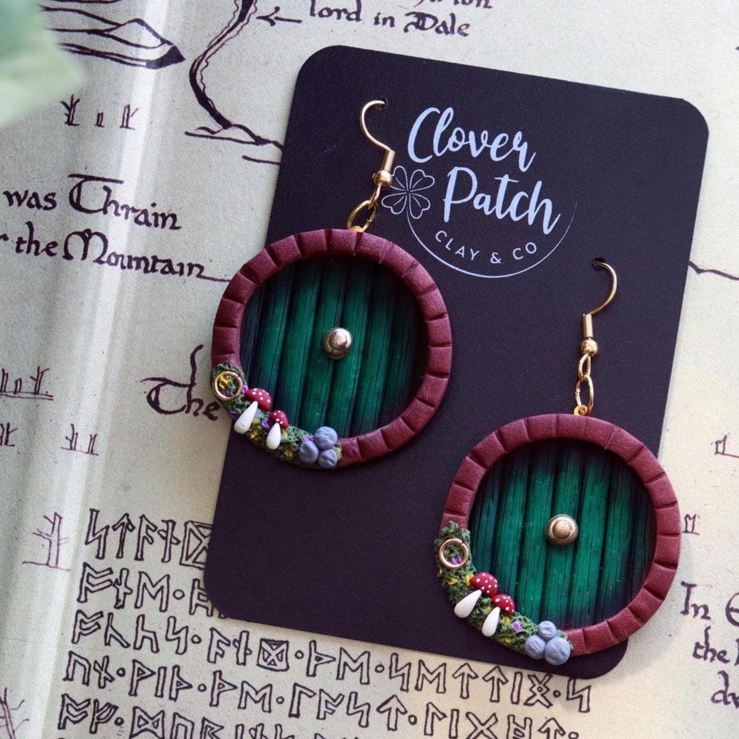Hobbit Door Earrings | Fairy Doors | Fantasy Earrings | Polymer Clay ...