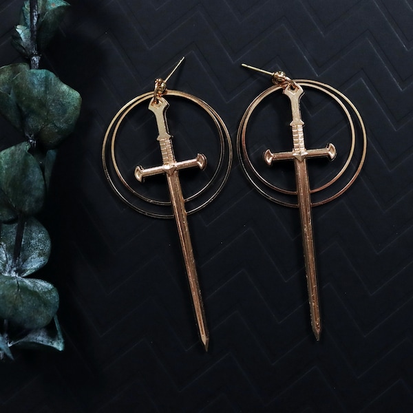 Victorian Goth Sword Earrings - Etsy