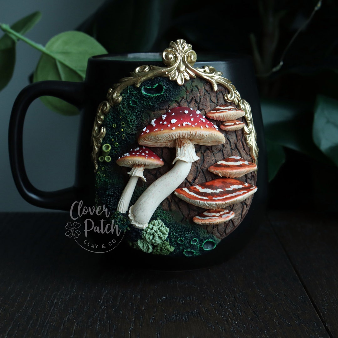 Woodsy Mushroom Moss Mug | Fantasy Mug | Fall Autumn Mug | Cottagecore ...