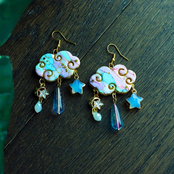 Rain Cloud Earrings - Etsy