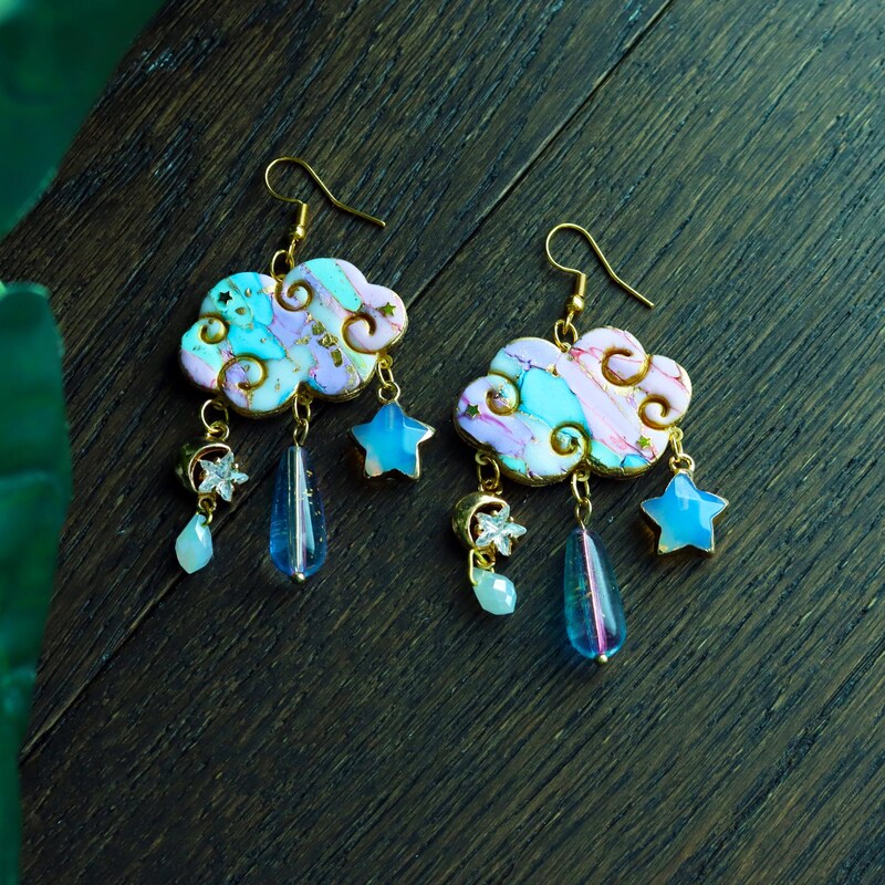 Rain Cloud Earrings - Etsy