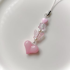 Pink Beaded Phone Charm Strap: Y2K Kpop Journal Planner Charm - Etsy