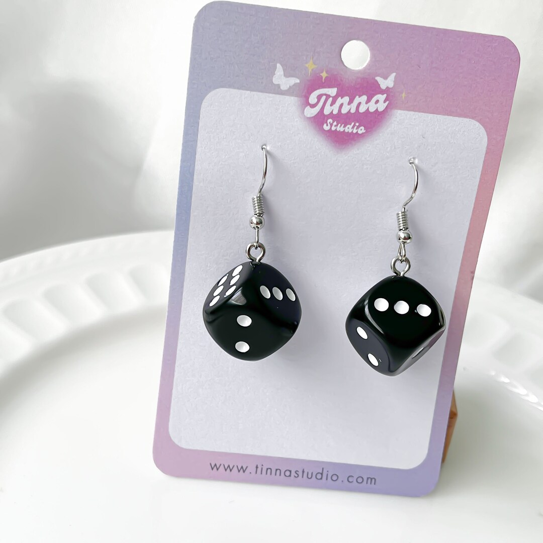 Y2K Dice Earrings: Funky Black 90s Accessories - Etsy