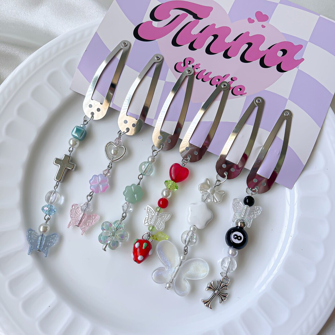 Fairy Beaded Hair Clip, Cute Beaded Hair Clip Barrette, Y2k Cosplay ...