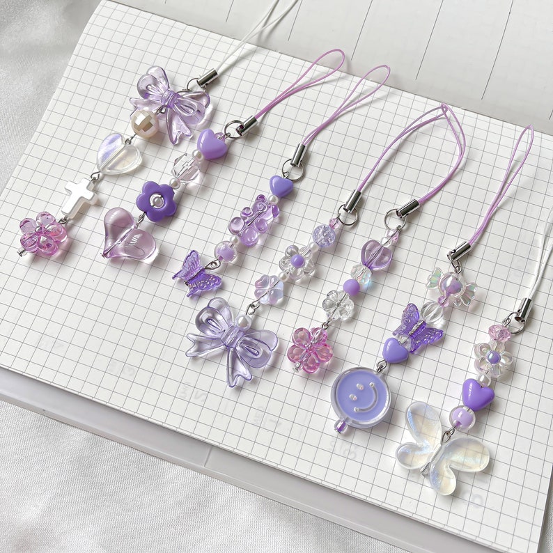 Trendy Phone Charm Strap Cute Phone Charm Purple Fairy Kpop - Etsy