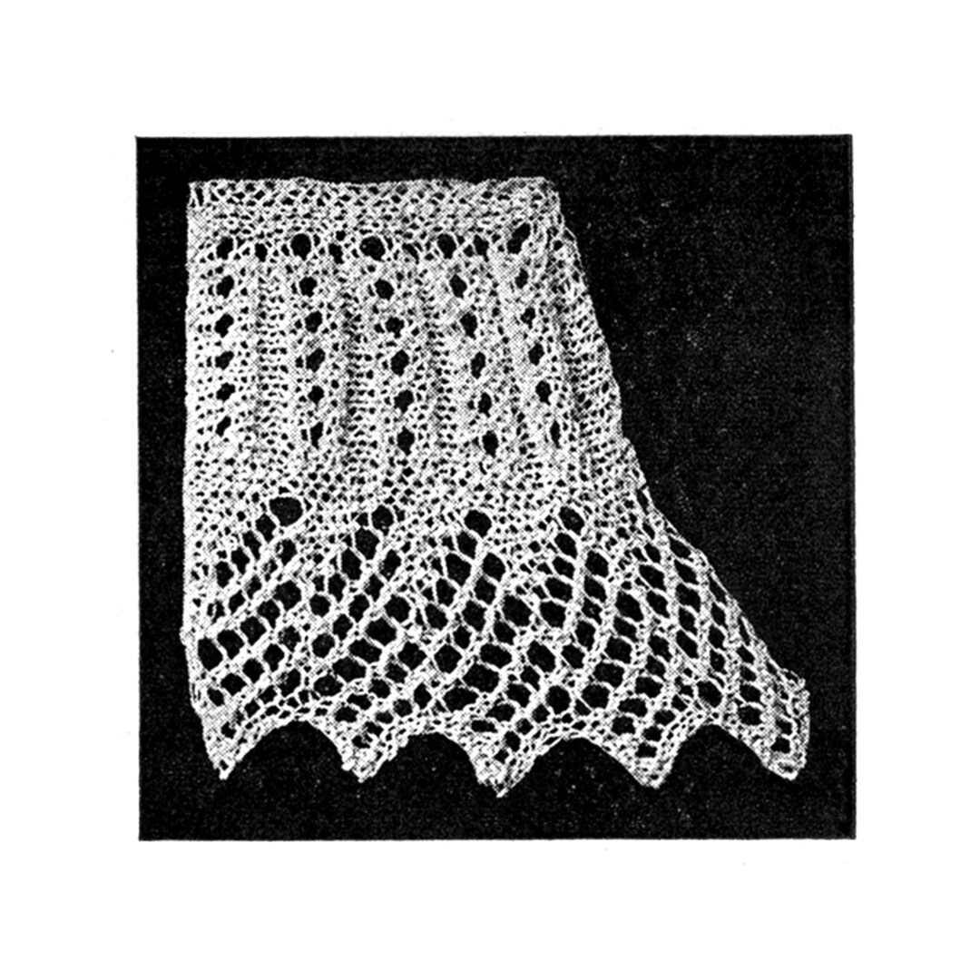 Vintage Knitted Lace, Fluted Design With Eyelets Pattern C.1930, PDF ...