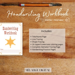 Western Theme Handwriting Workbook, Digital Download PDF, Printable ...