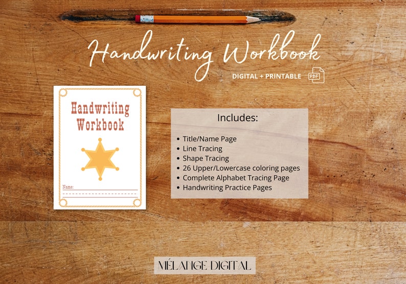 Western Theme Handwriting Workbook, Digital Download PDF, Printable ...