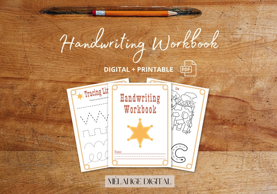 Western Theme Handwriting Workbook, Digital Download PDF, Printable ...