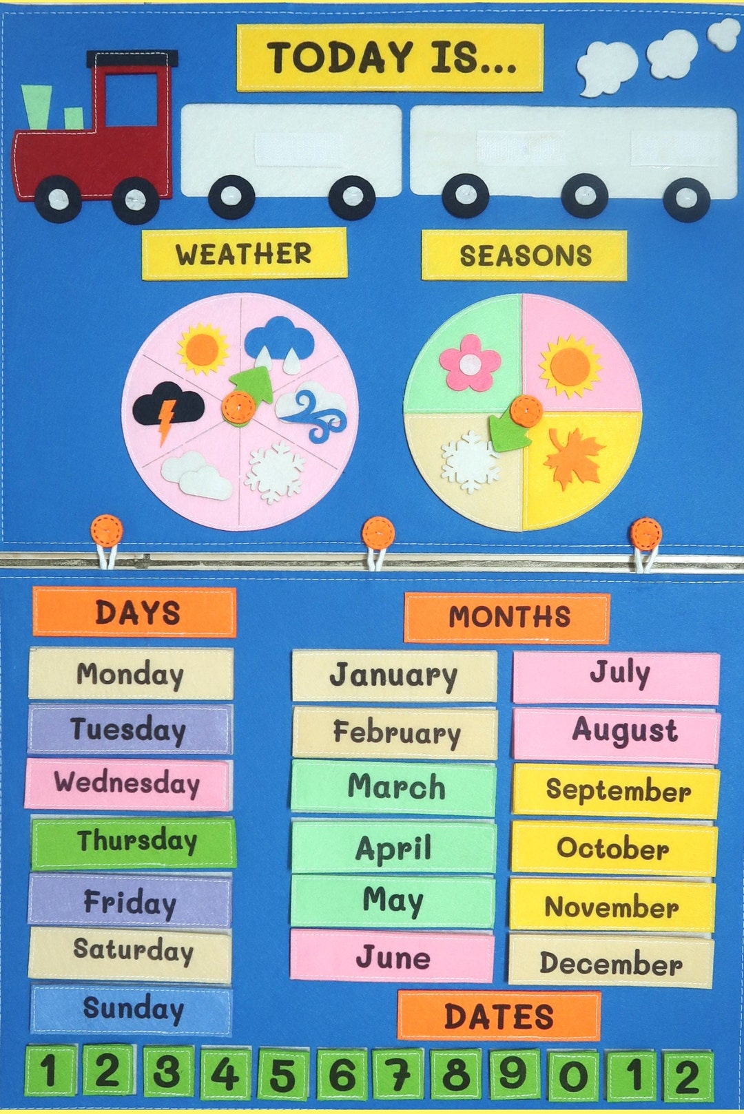 Homeschooling Educational Calendar Felt Calendar Today - Etsy