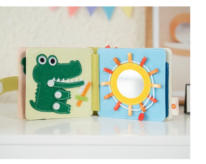 Mini Quiet Book for Toddler, Bear Quiet Book, Montessori Book Pretend ...