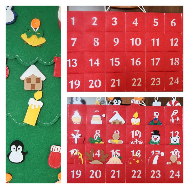 Advent Calendar Felt Christmas Tree Handmade Felt Christmas - Etsy