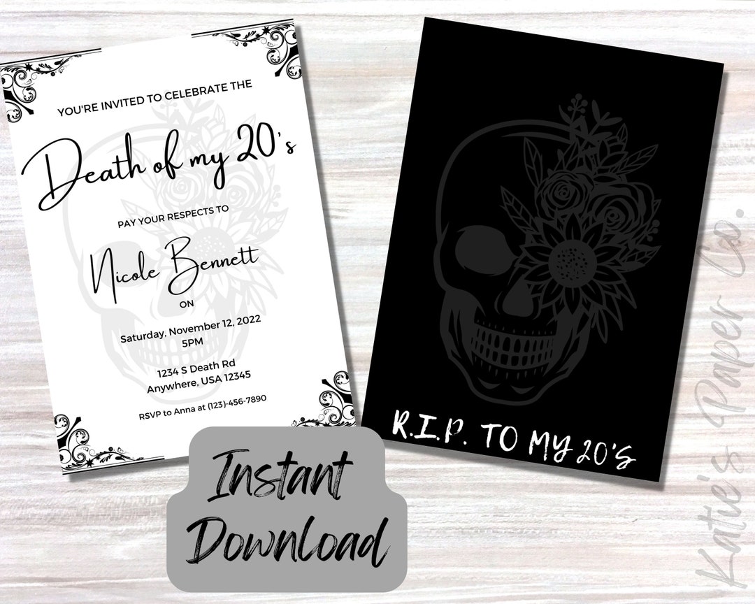 RIP Twenties Invitation RIP 20's Invitation Template - Etsy