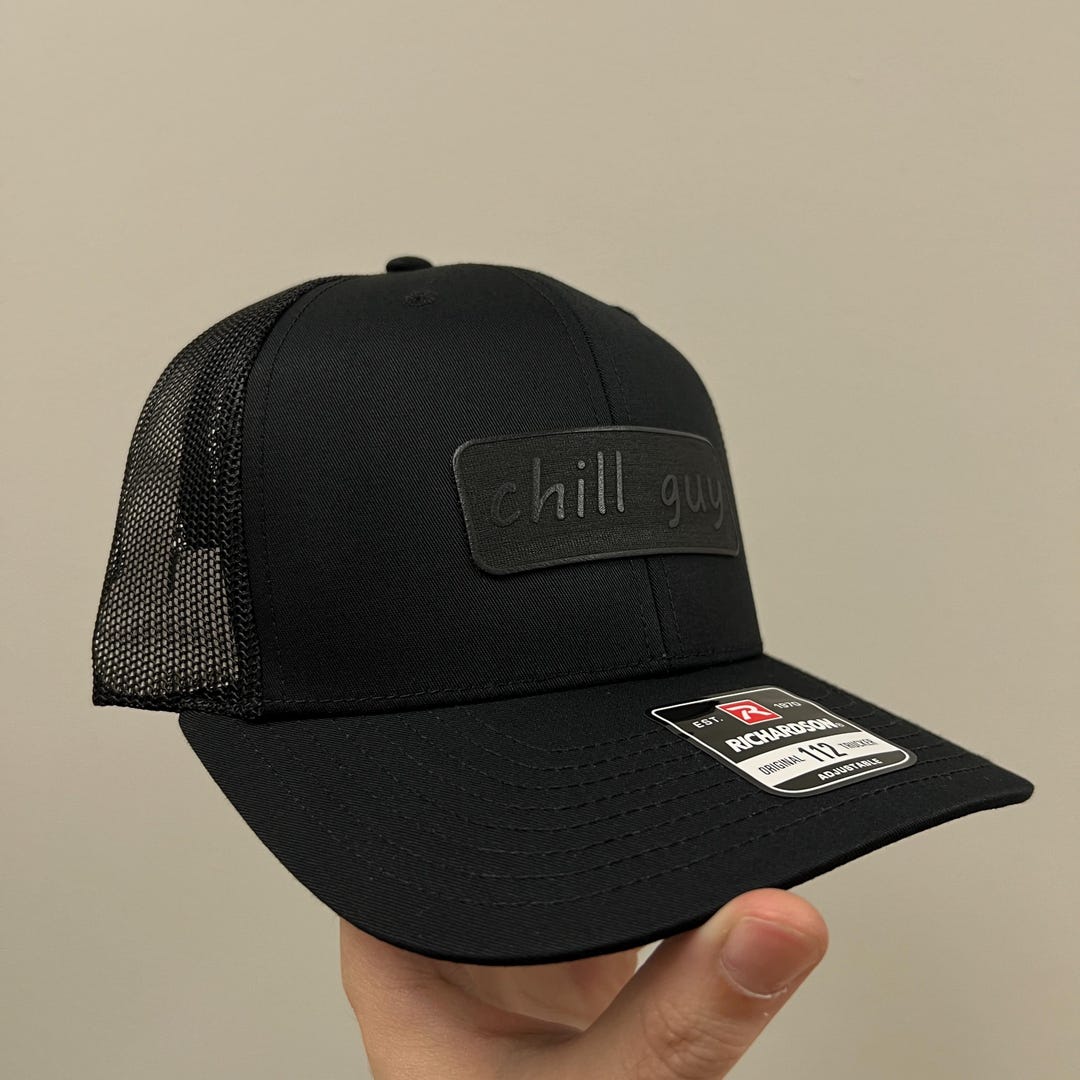 Chill Guy Viral Meme Leather Patch Snapback - Etsy